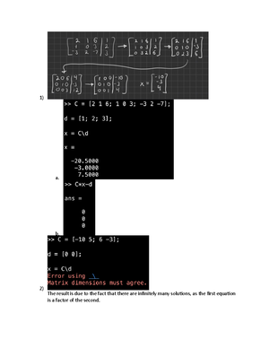 Matlab Homework 4 - MATLAB HOMEWORK 4: Exercise 4: a. Use MATLAB to ...