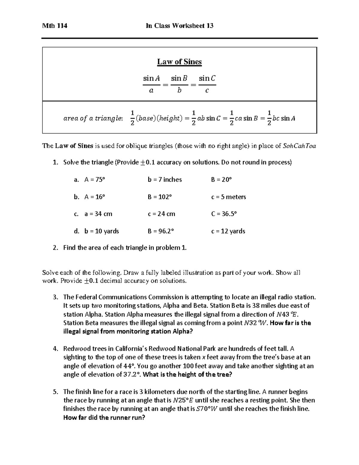 Worksheet 13 - good practice problems for each unit, good to practice ...
