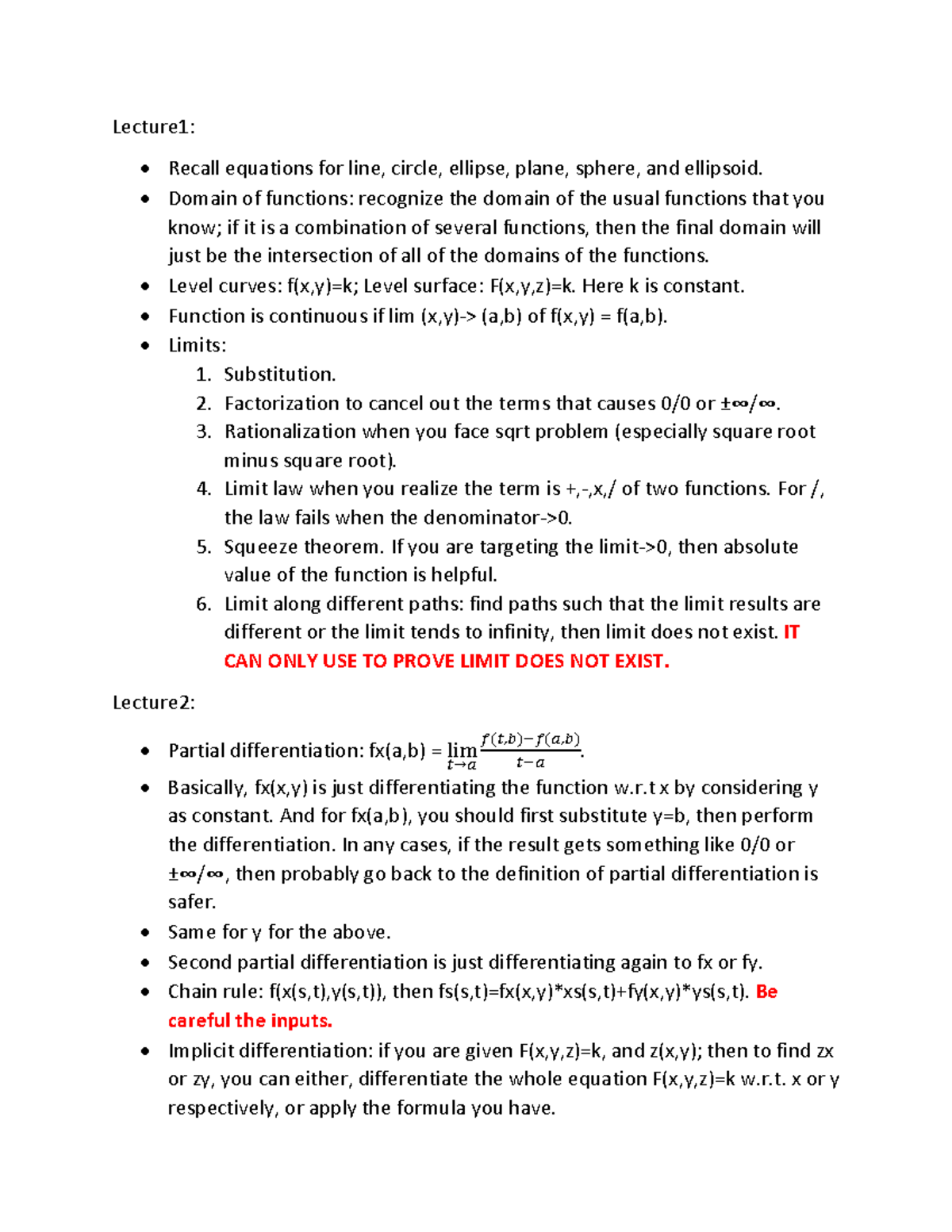 Recap - notes - Lecture1: Recall equations for line, circle, ellipse ...