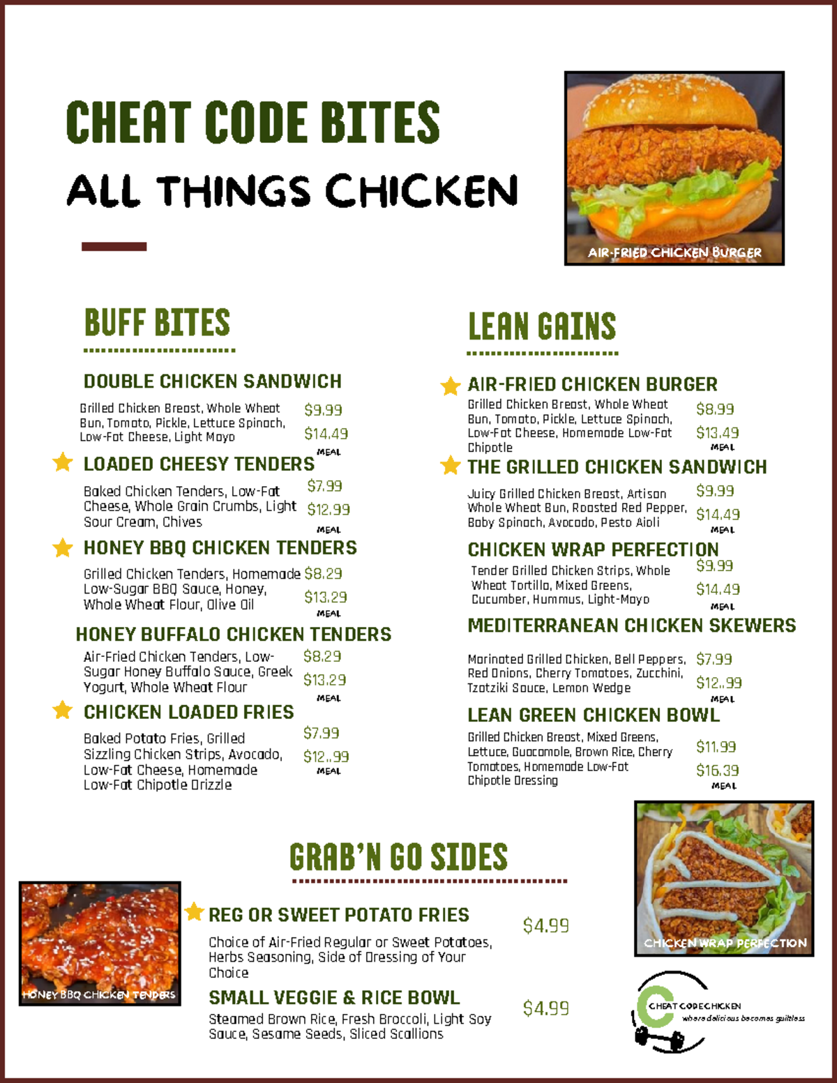 Black Modern List Menu Cafe & Resto Menu - ALL THINGS CHICKEN CHEAT ...