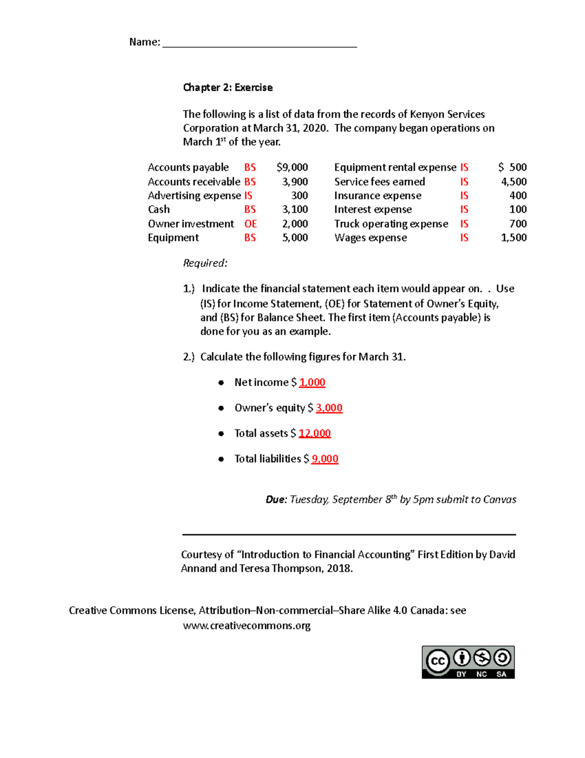ACC 1A Chapter 2 Exercise soln - Name ...
