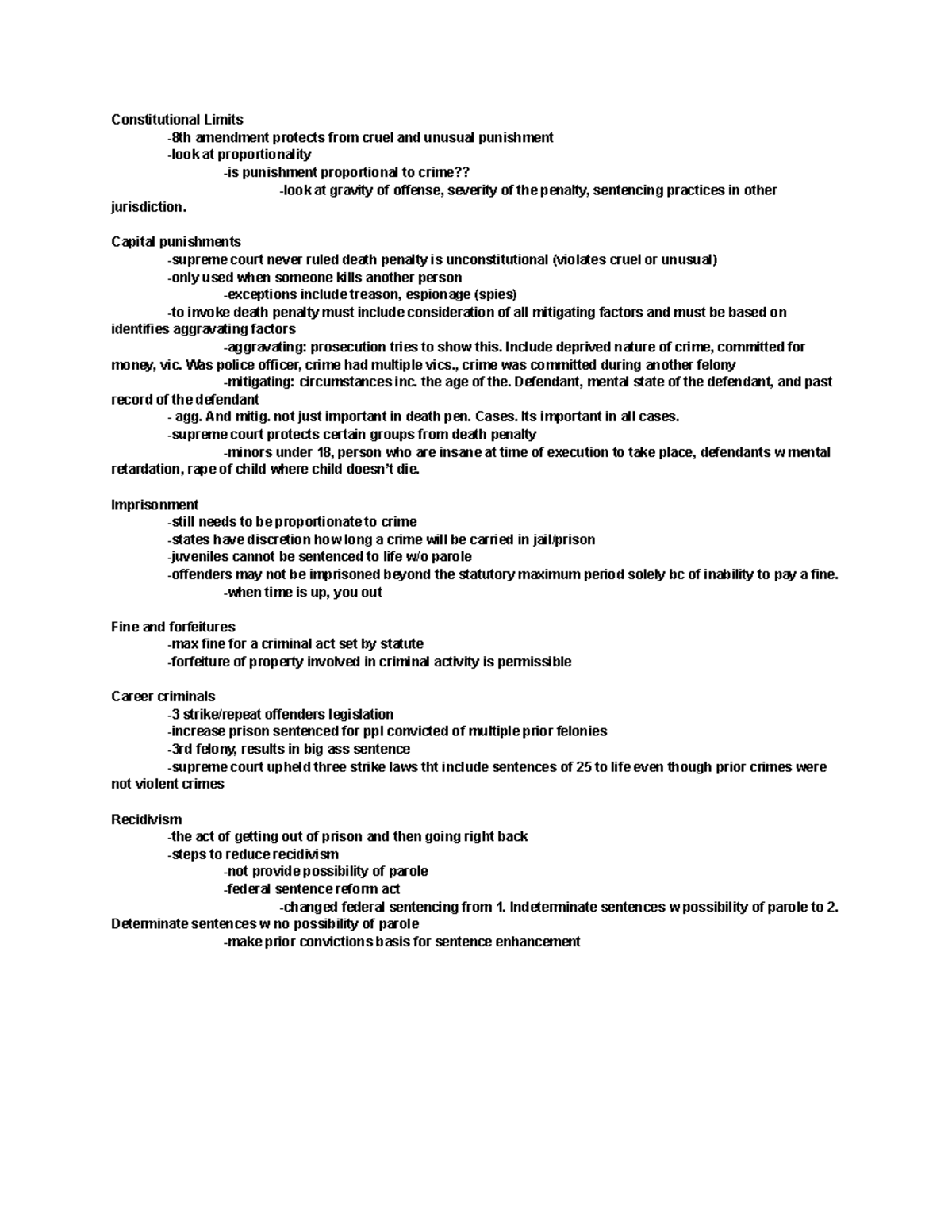 Const. limits - Constitutional Limits -8th amendment protects from ...