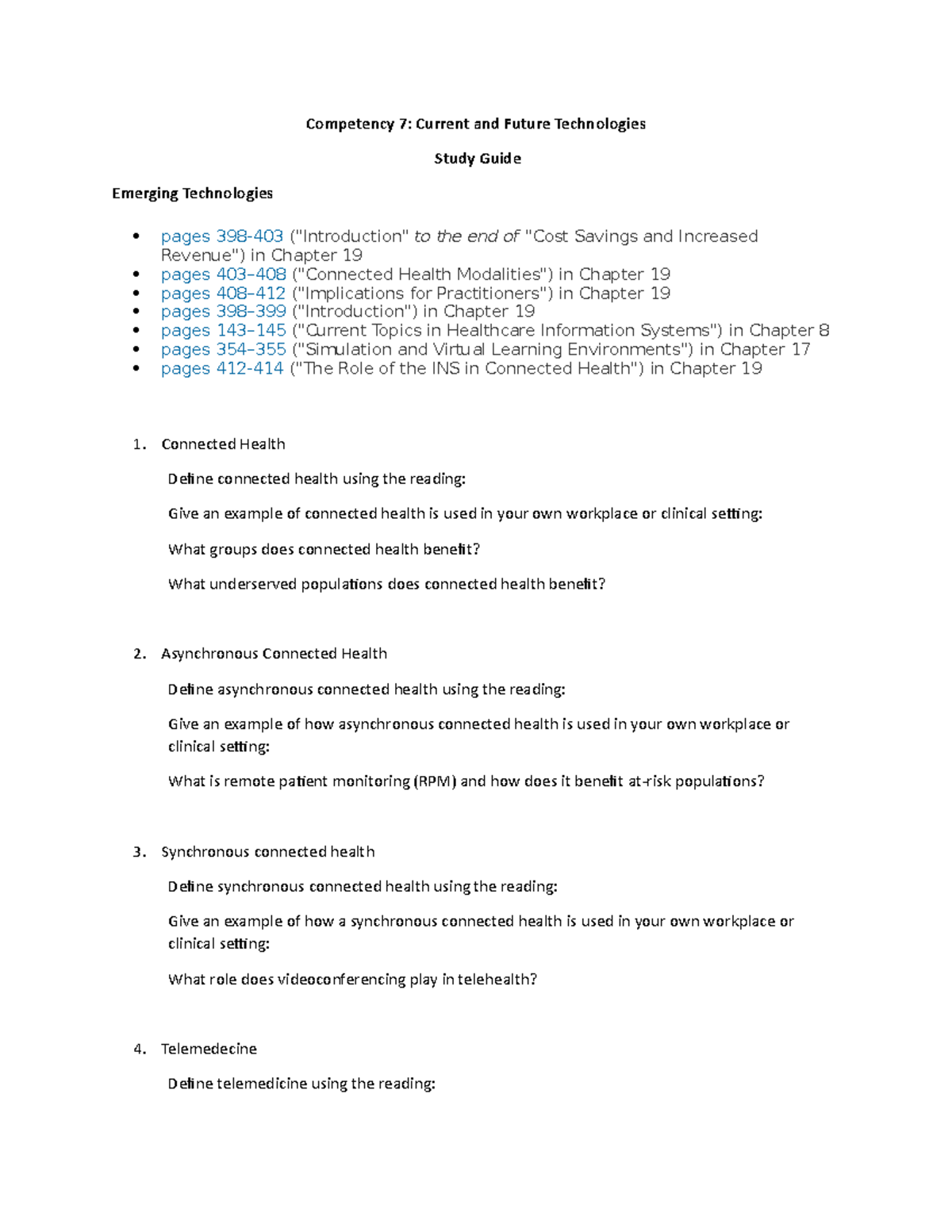 C468 Study Guide V3 Competency 7 - Competency 7: Current and Future ...