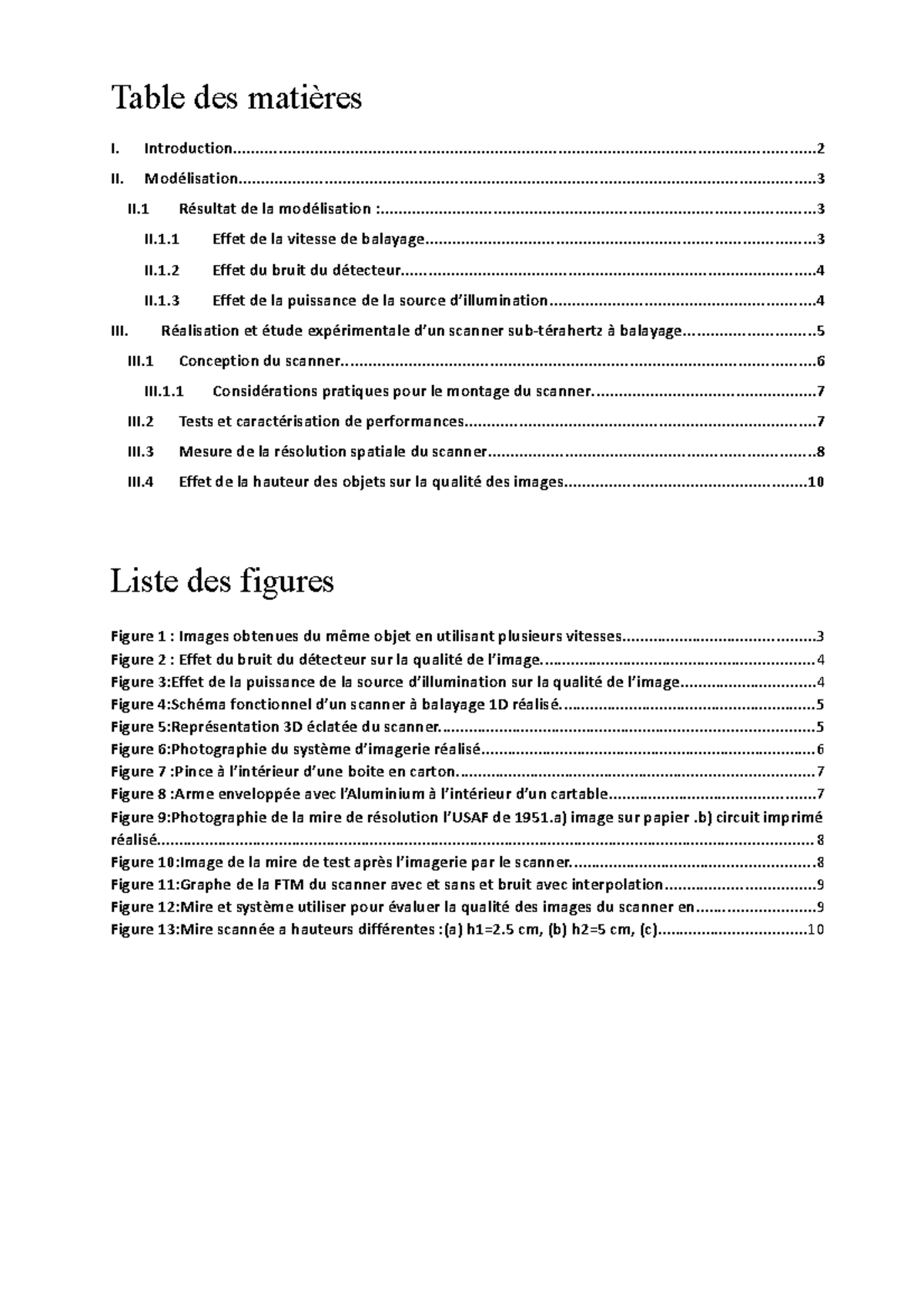 Introduction - Table des matières I. - Studocu