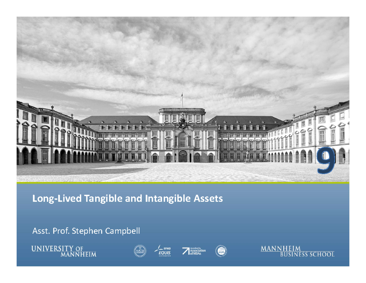 L09 Fixed Assets - Lecture notes - Long-Lived Tangible and Intangible ...