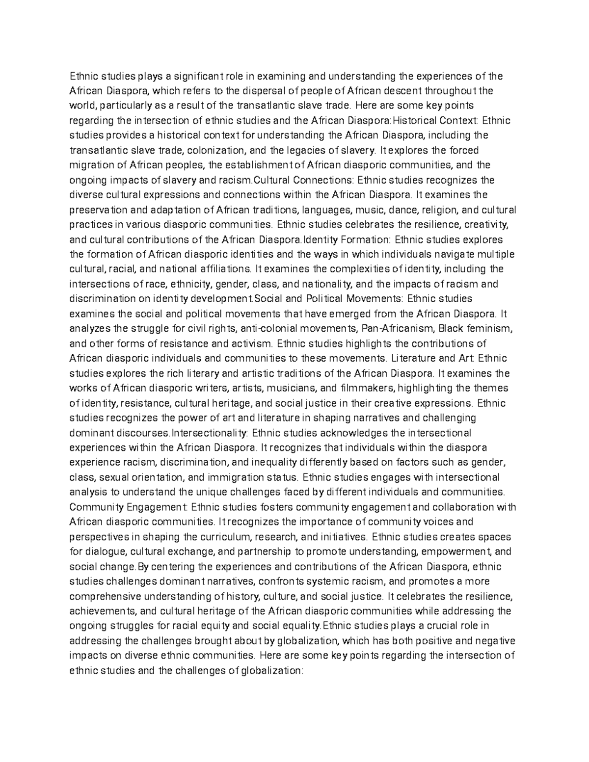 Ethnic Studies-17 - Notes - Ethnic studies plays a significant role in ...