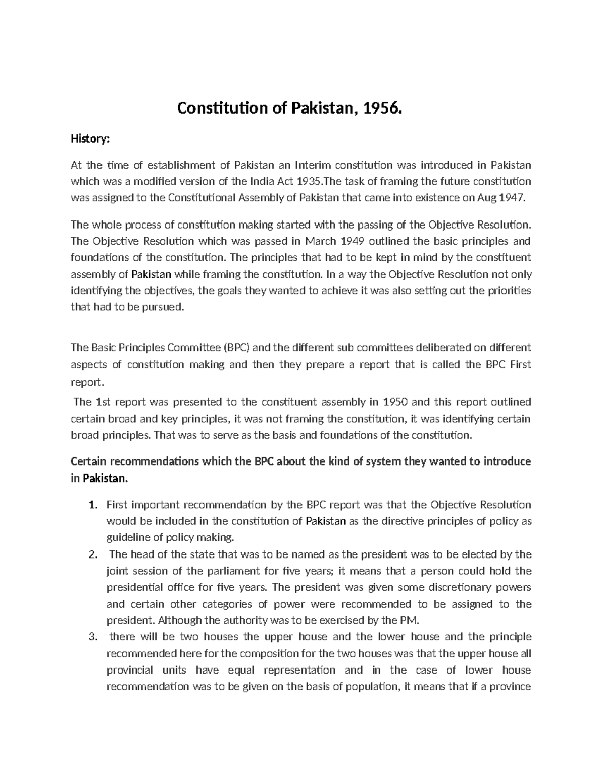 History of constitution of Pakistan 1956 - Constitution of Pakistan ...