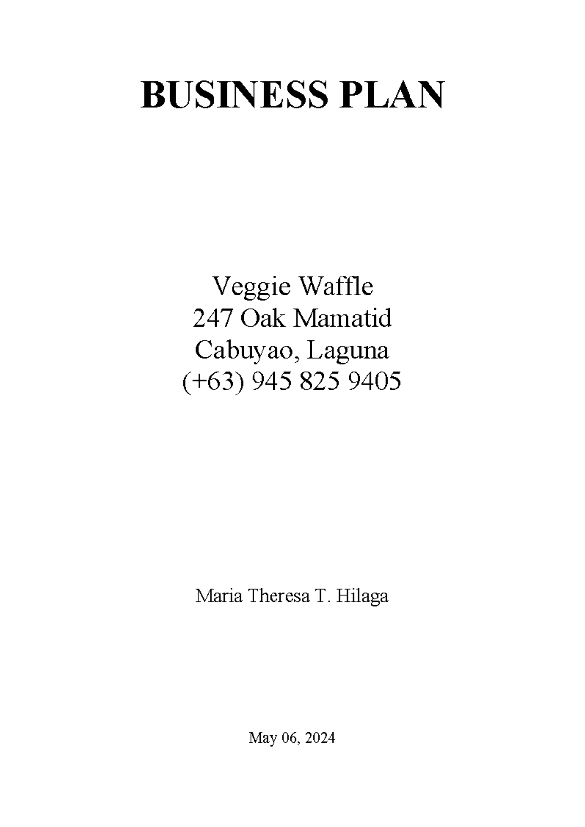 Business Enterprise Simulation Format FOR Business PLAN - Bsba Marketing Management - Studocu