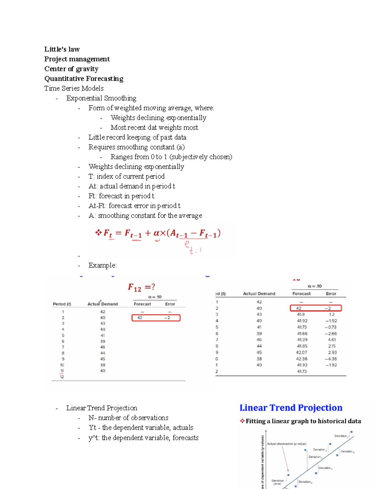 OPM 352 - Lecture notes Chapter 6, 3, 8, 2, 9 - Little's law Project ...