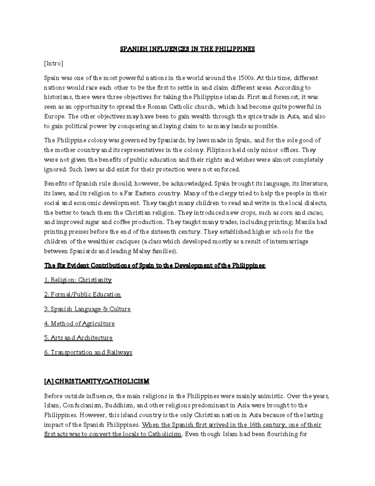 2 Spanish Influences IN THE Philippines - SPANISH INFLUENCES IN THE ...