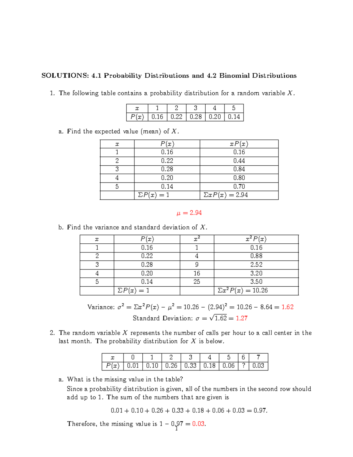 Worksheet October 10 Solutions - SOLUTIONS: 4 Probability Distributions ...