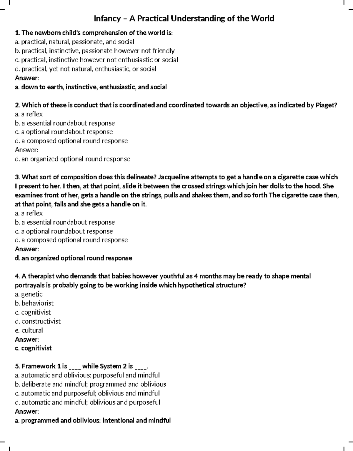 Infancy – A Practical Understanding of the World - Developmental ...