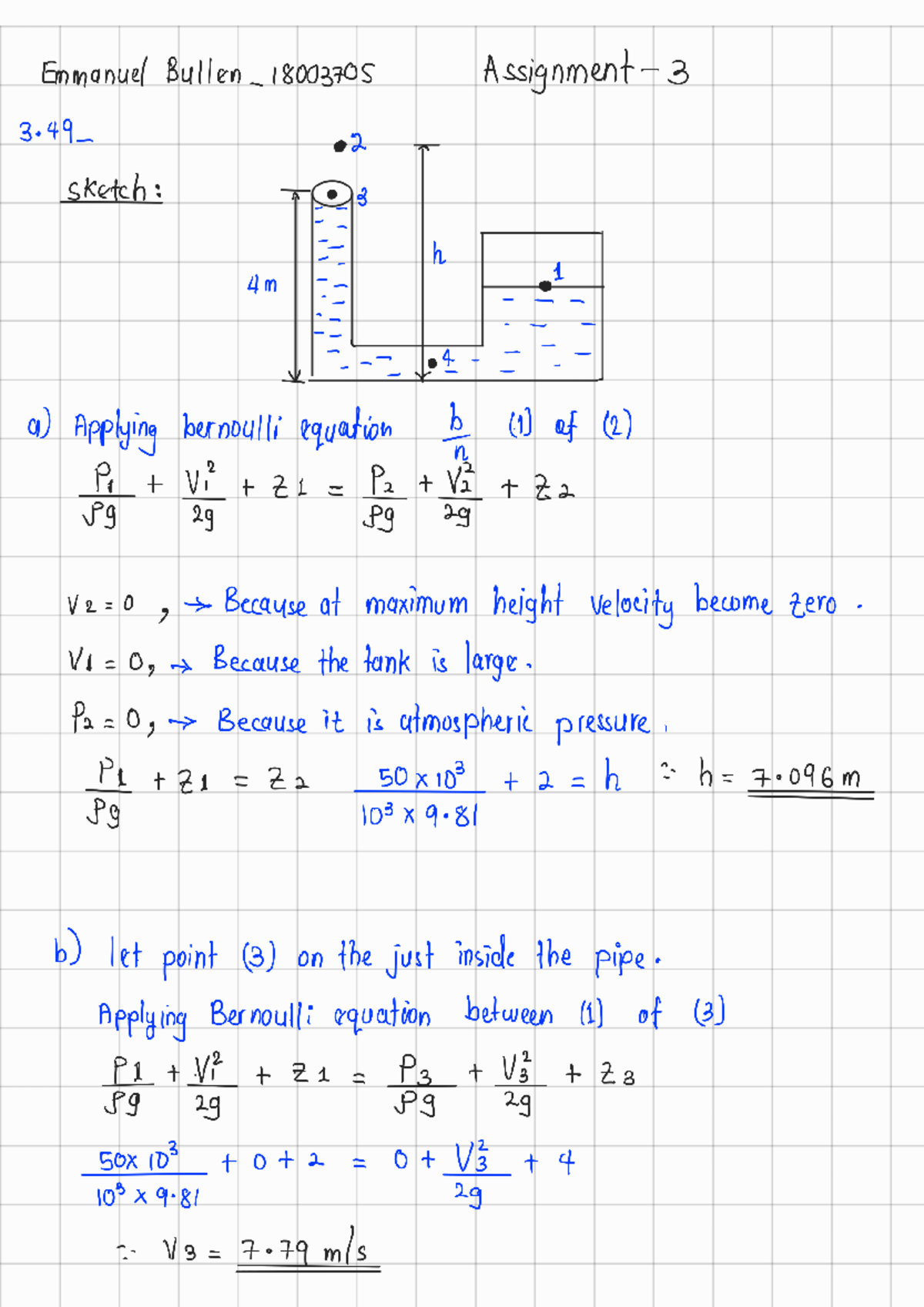 Assignment 3 Emmanuel 18003705 210222 193617 - Fluid mechanics - Studocu