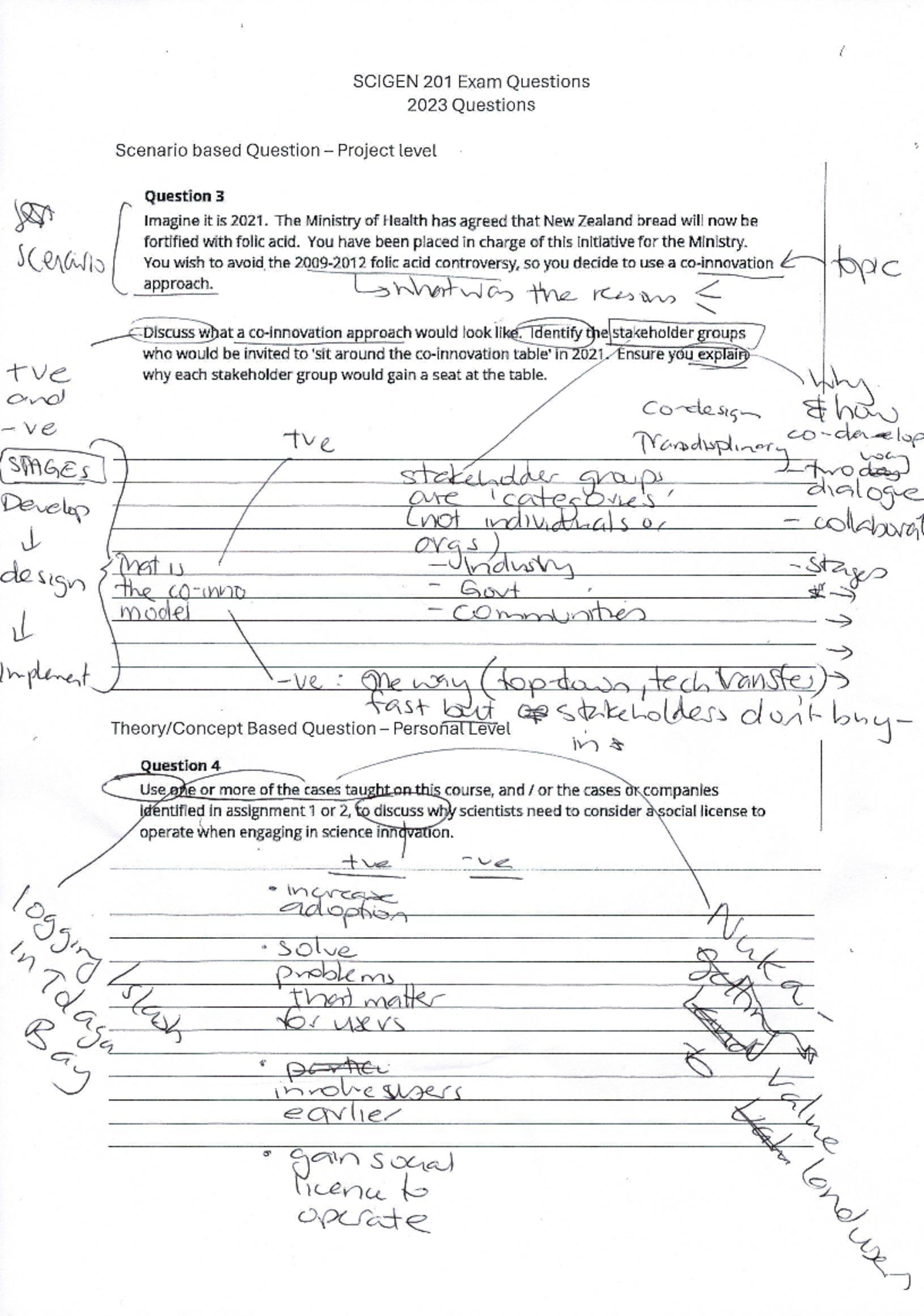 Exam question practice notes - User or more of the cases tau ...