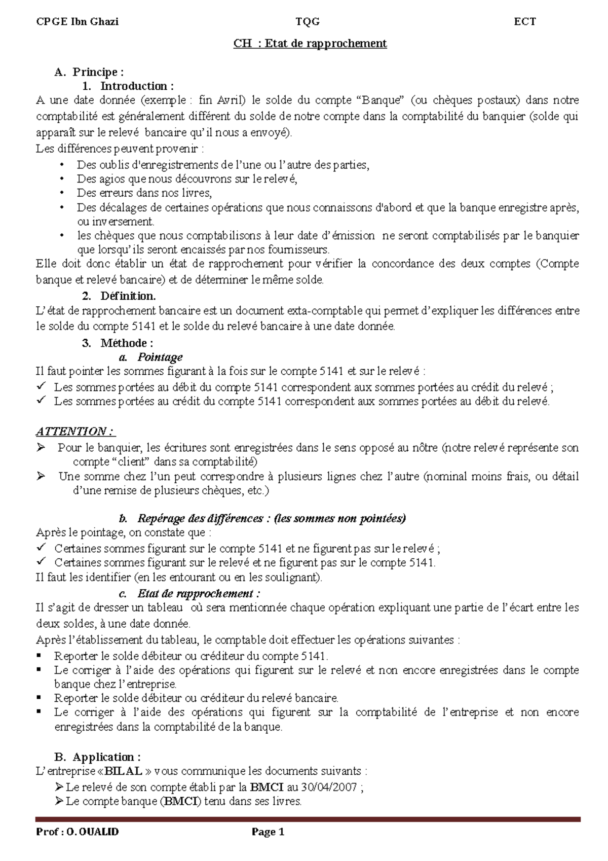CH 14 Etat de rapprochement - CPGE Ibn Ghazi TQG ECT CH : Etat de ...