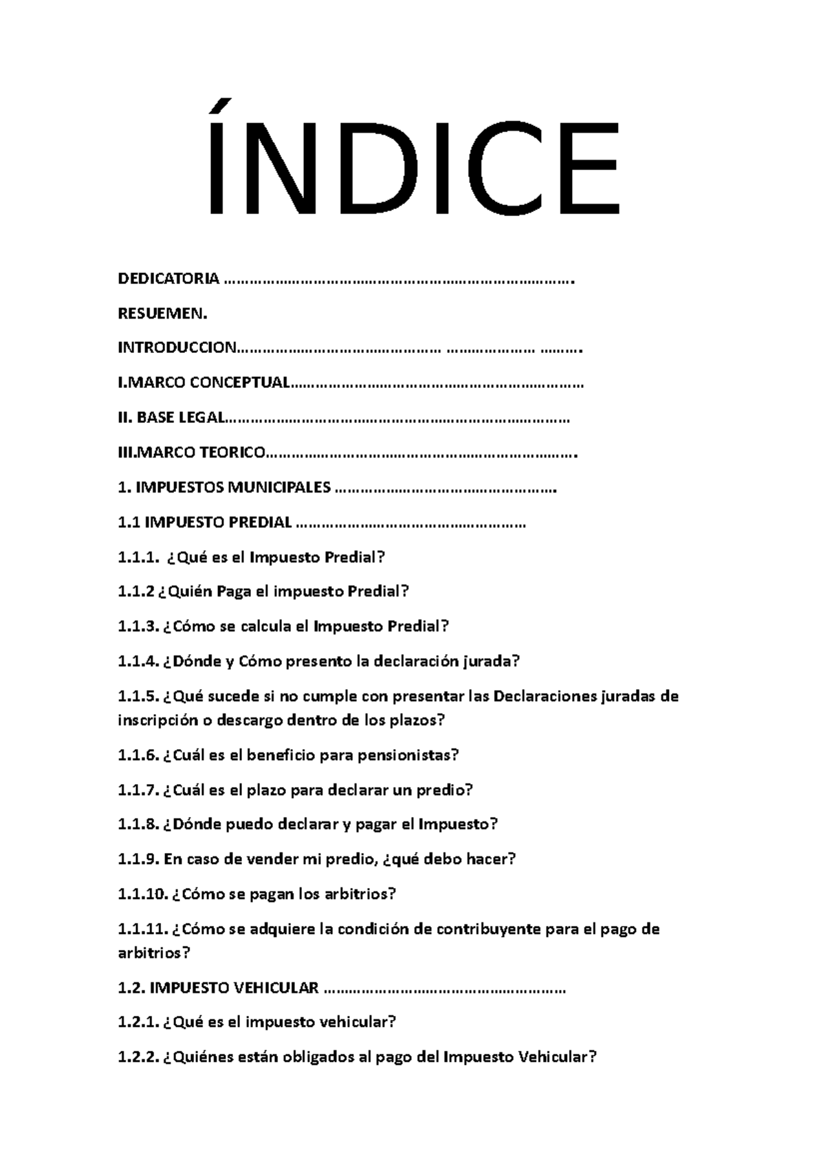 Índice - sasasa - ÍNDICE DEDICATORIA - Studocu