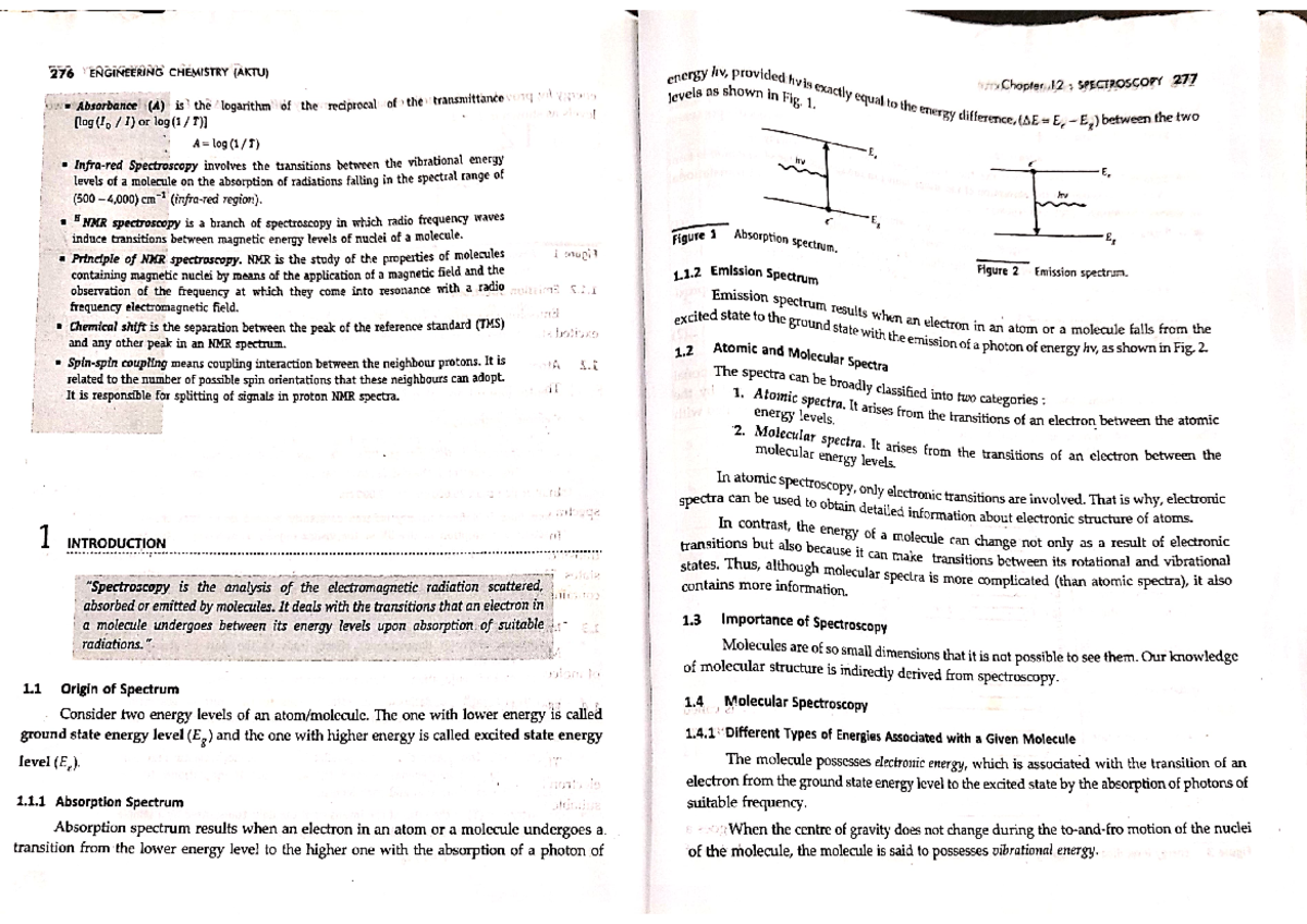 Spectroscopy - Engineering Chemistry - Studocu