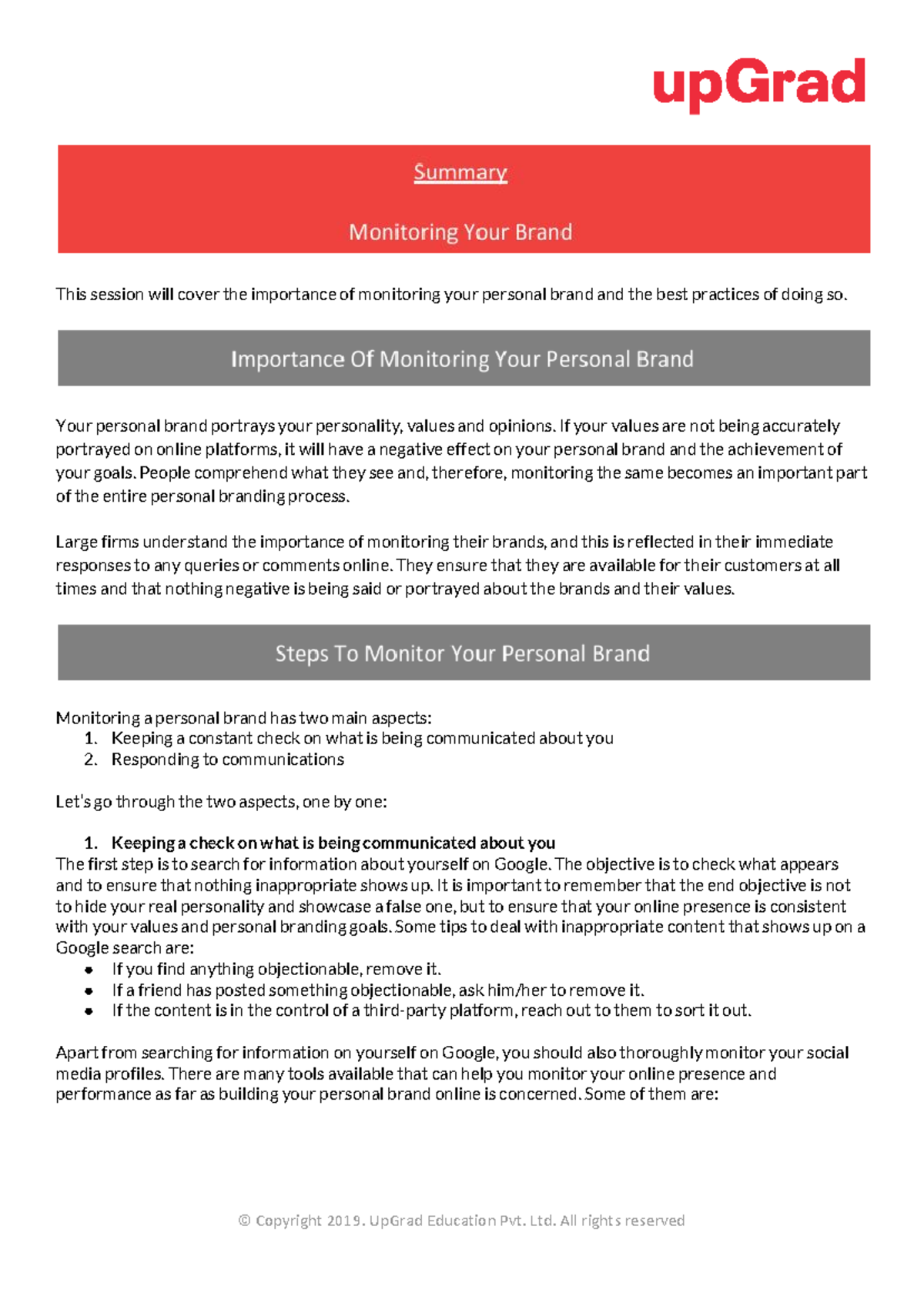 Session+Summary Monitoring your Brand - This session will cover the ...