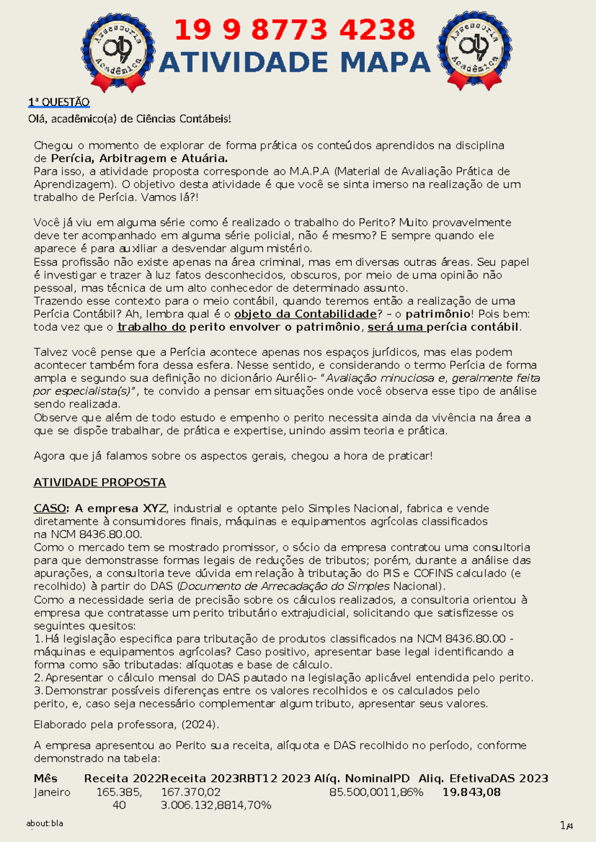 512024 MAPA - Ccont - Perícia, Arbitragem E Atuária - about:bla nk 1 / ...