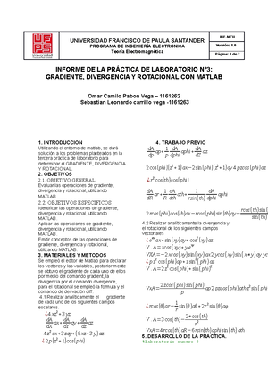 03. TE, Lab03 - Gradiente, divergencia y rotacional con Matlab - Teoría ...