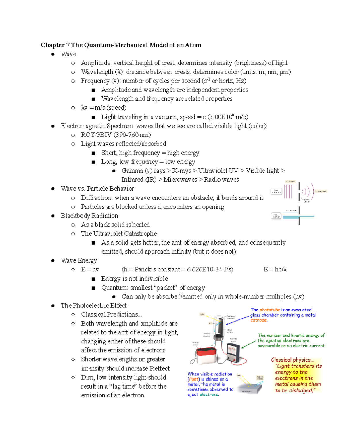 CHEM-11A Notes 7-8 - Chapter 7 The Quantum-Mechanical Model of an Atom ...