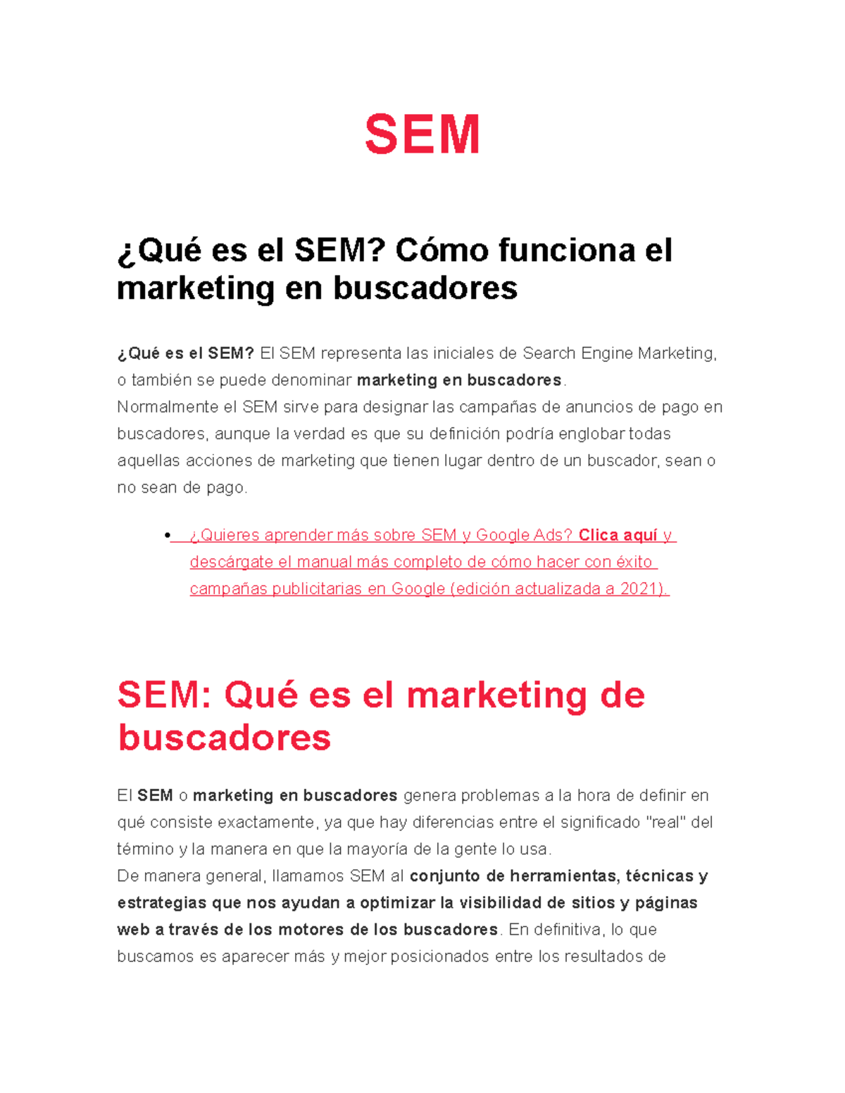 Search Engine Marketing by economic systems - SEM ¿Qué es el SEM? Cómo ...