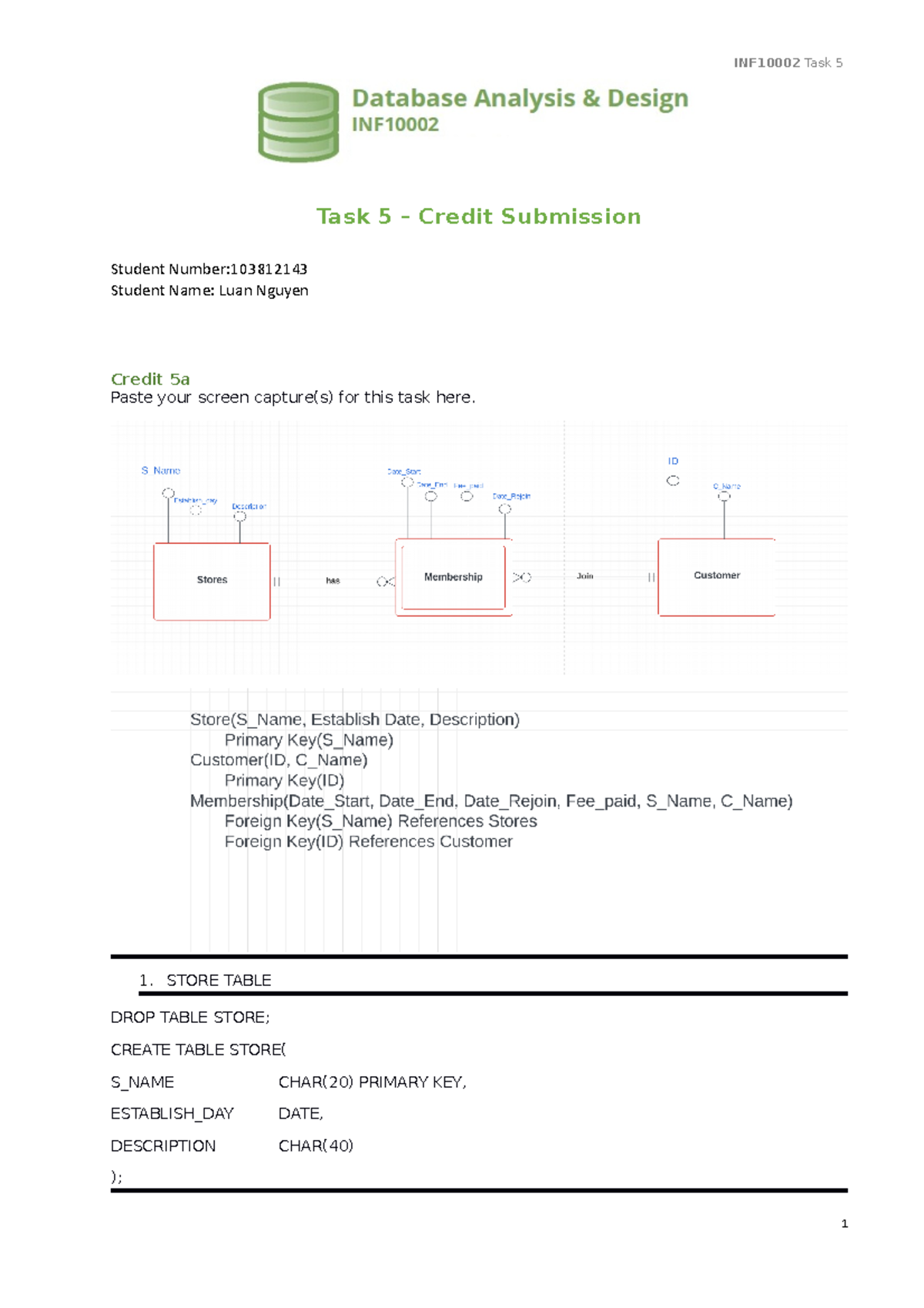 T05C - assss - Task 5 – Credit Submission Student Number: Student Name ...