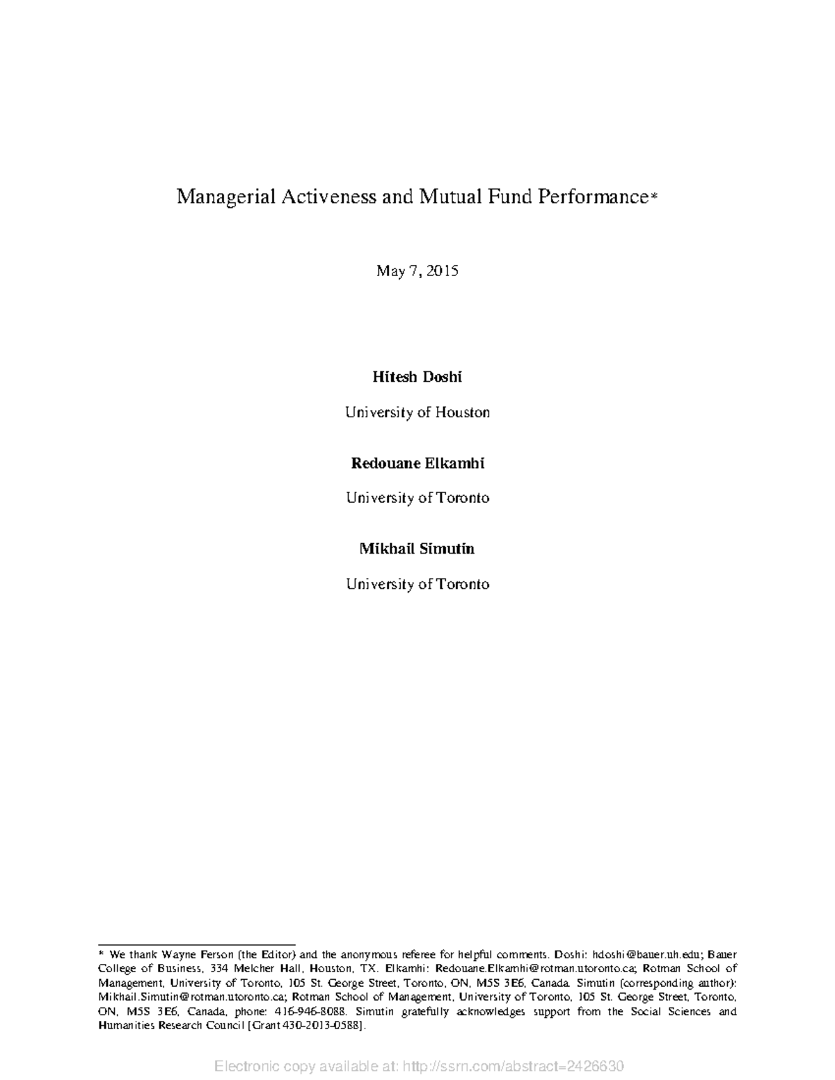 Doshi et al. 2015 - Electronic copy available at: ssrn/abstract ...