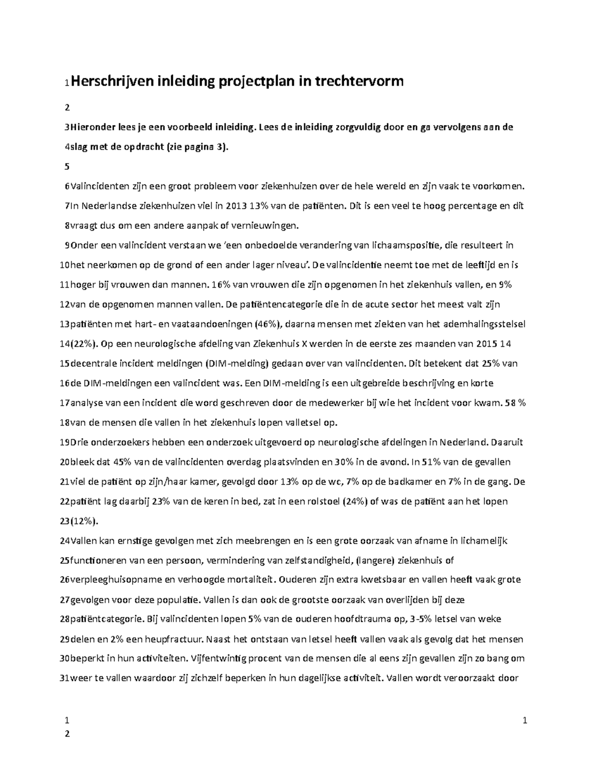 Voorbereidingsopdracht schrijven inleiding - Herschrijven inleiding ...