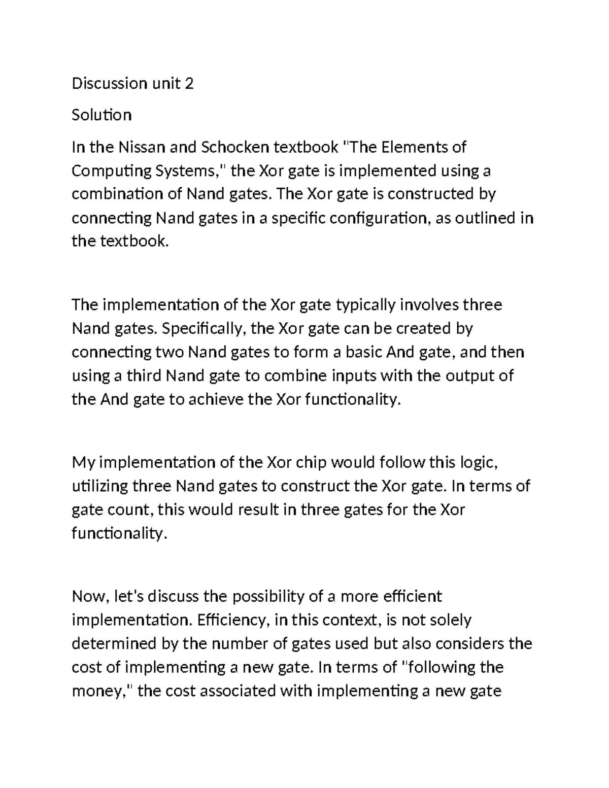 Discussion unit 2 computer system - Discussion unit 2 Solution In the ...