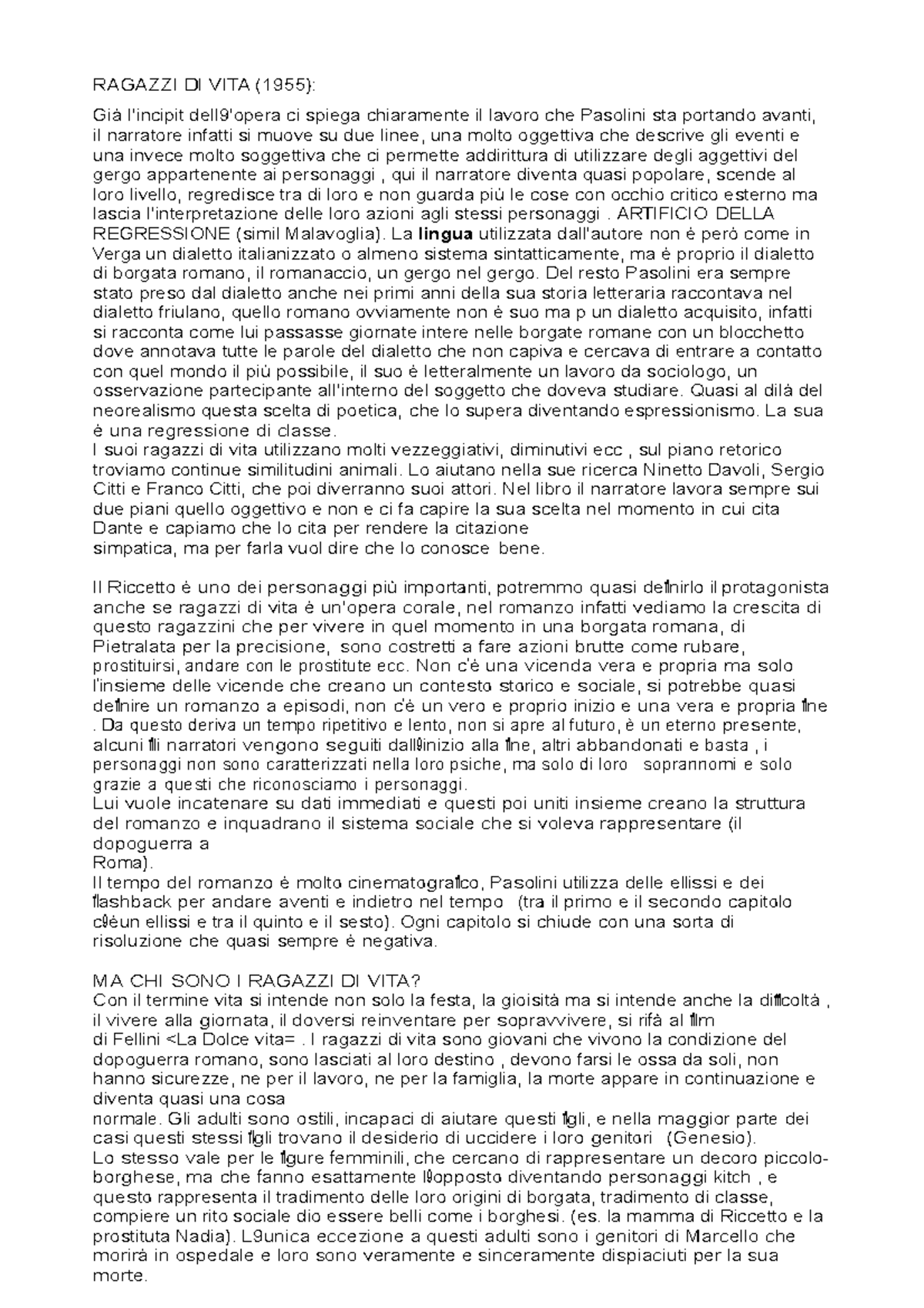 Ragazzi DI VITA - riassunto libro - RAGAZZI DI VITA (1955): Già l ...