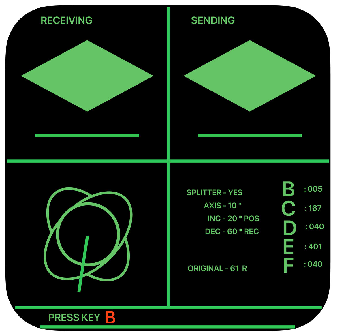 KMG PC - KMG - Law of Crimes - PRESS KEY B SPLITTER - YES AXIS - 10 * INC - 20 * POS DEC - 60 ...