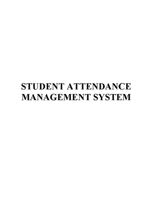 Attendance Management System Project Report - Attendance Management ...