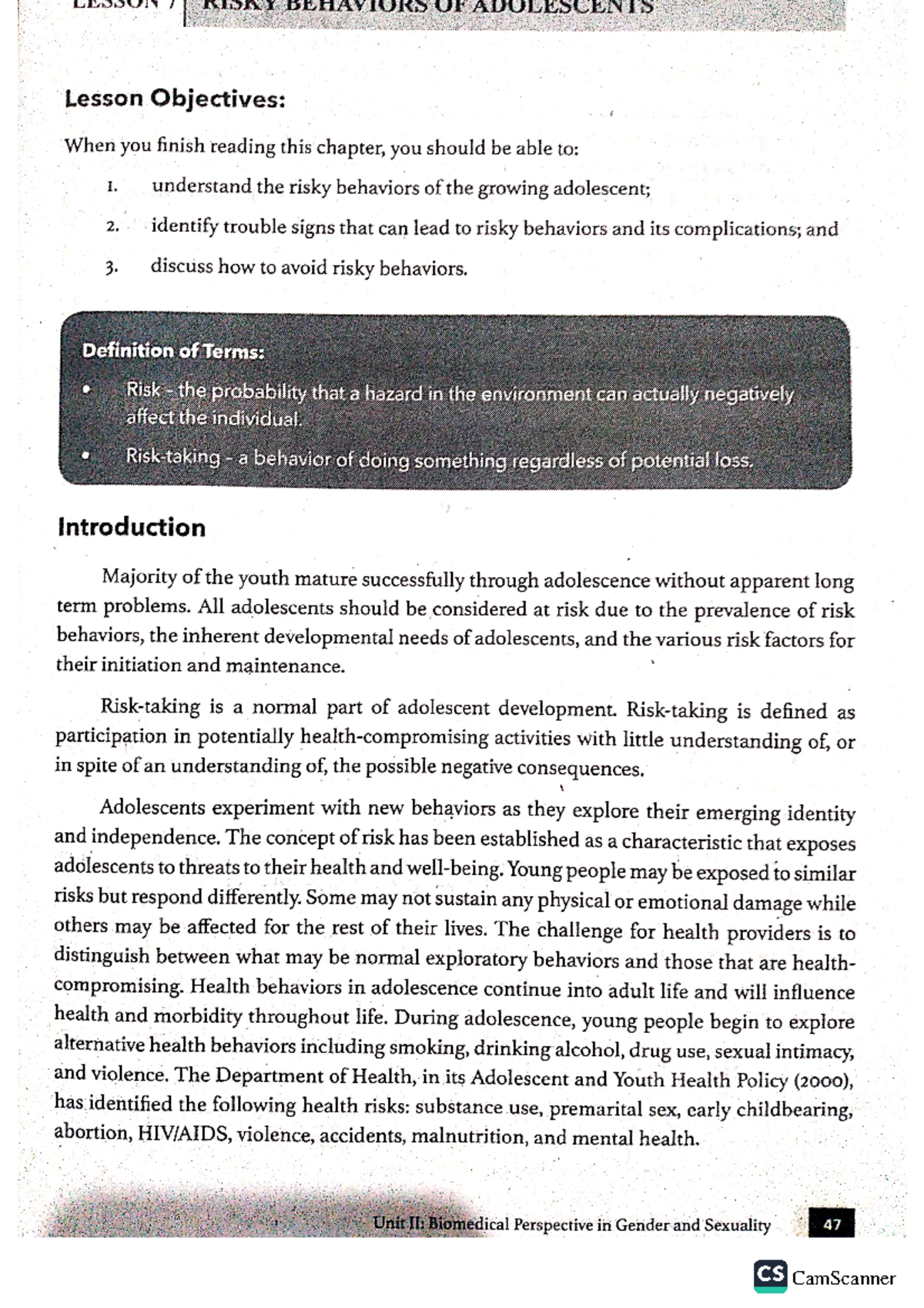 Gensoc Lesson#7 Risky Behaviors of Adolescents - Masters i Public ...