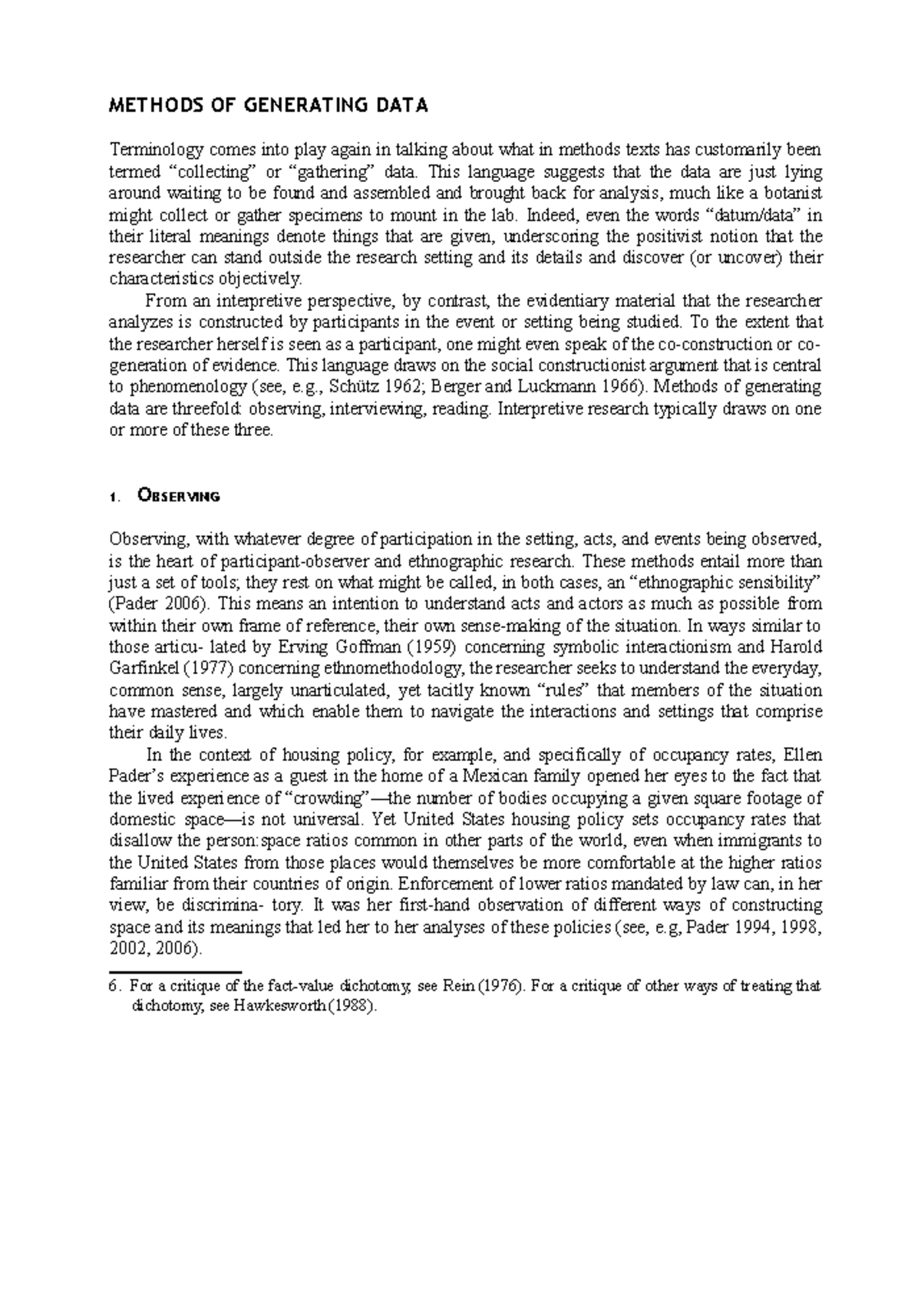 Methods OF Generating DATA - METHODS OF GENERATING DATA Terminology ...