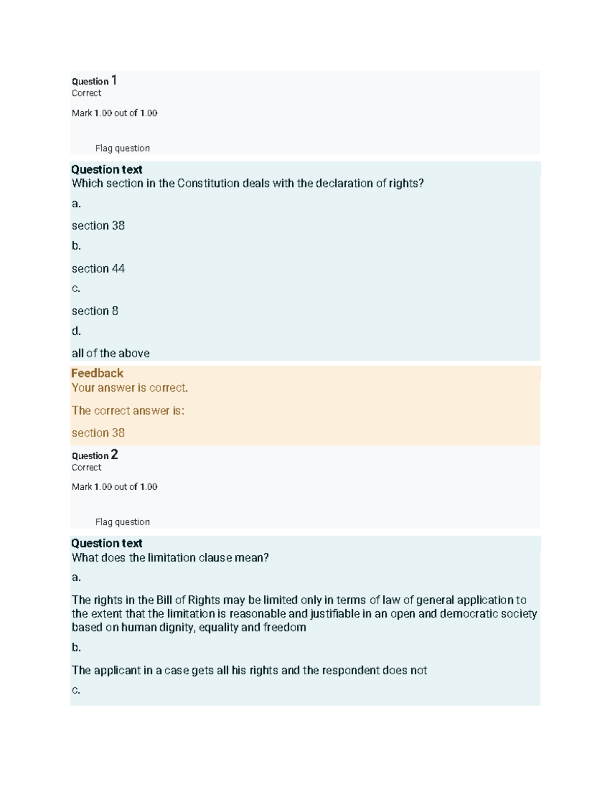 FUR Assignment 1 - Question 1 Correct Mark 1 out of 1. Flag question ...