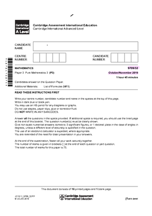 A-Level Pure Maths 9709 w19 qp 33 worked answers - 4339107679 Cambridge ...
