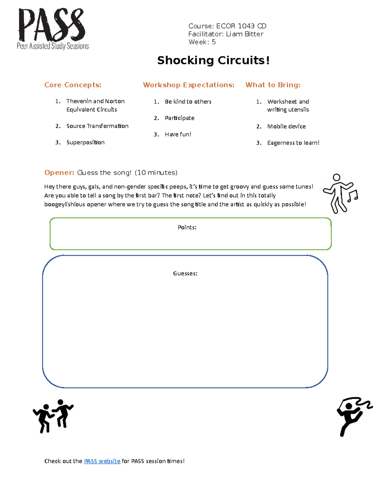 PASS Worksheet ECOR 1047 - Facilitator: Liam Bitter Week: 5 Shocking ...
