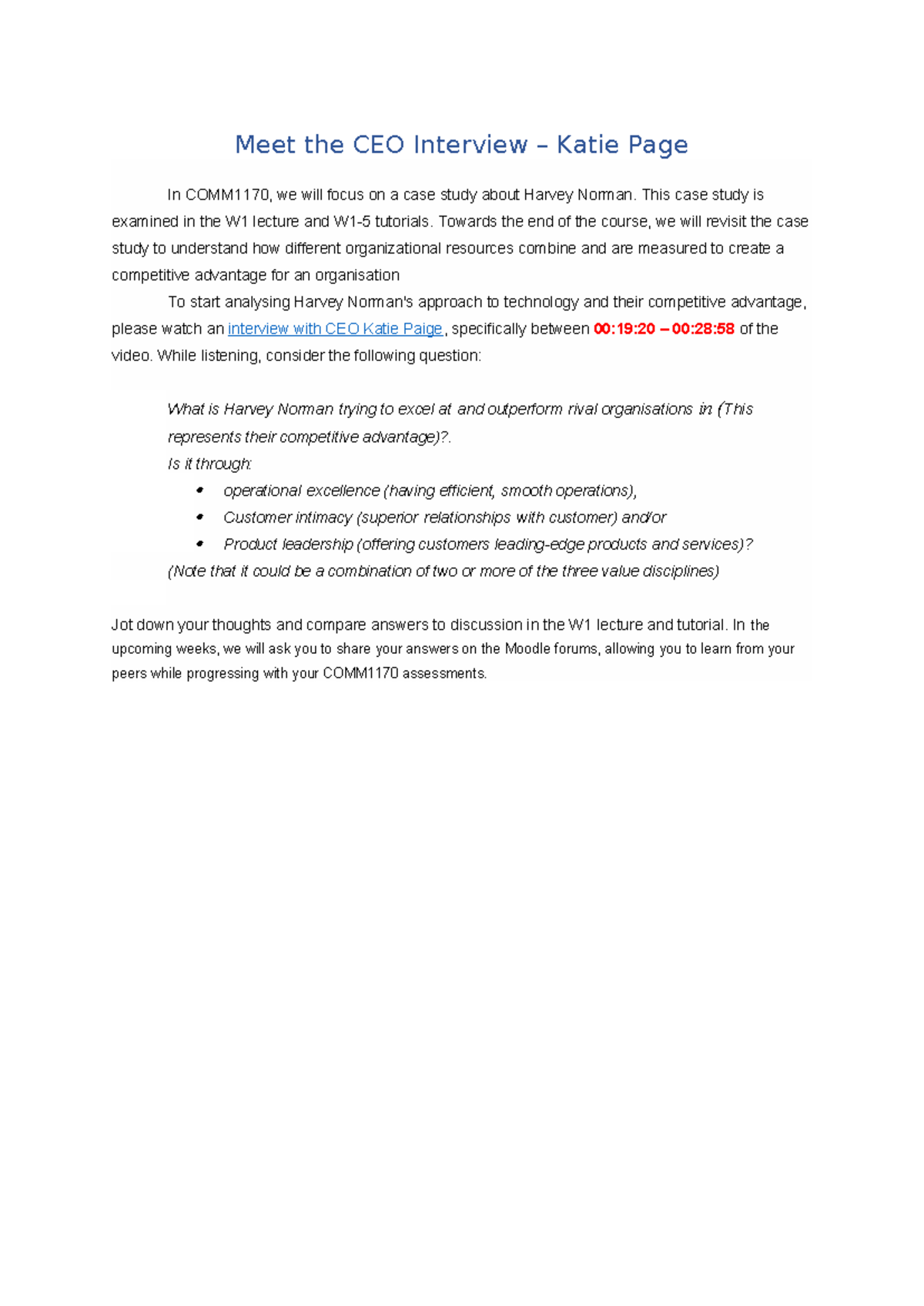 Meet the CEO Interview - Katie Page - This case study is examined in ...