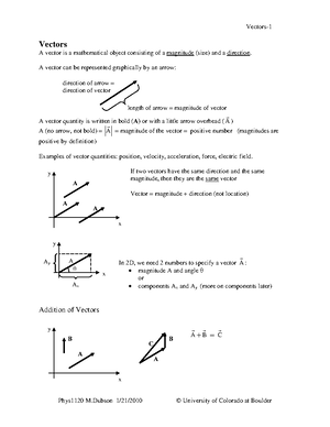 Motion in 2D Notes - Motion in 2D Velocity and acceleration are vectors ...