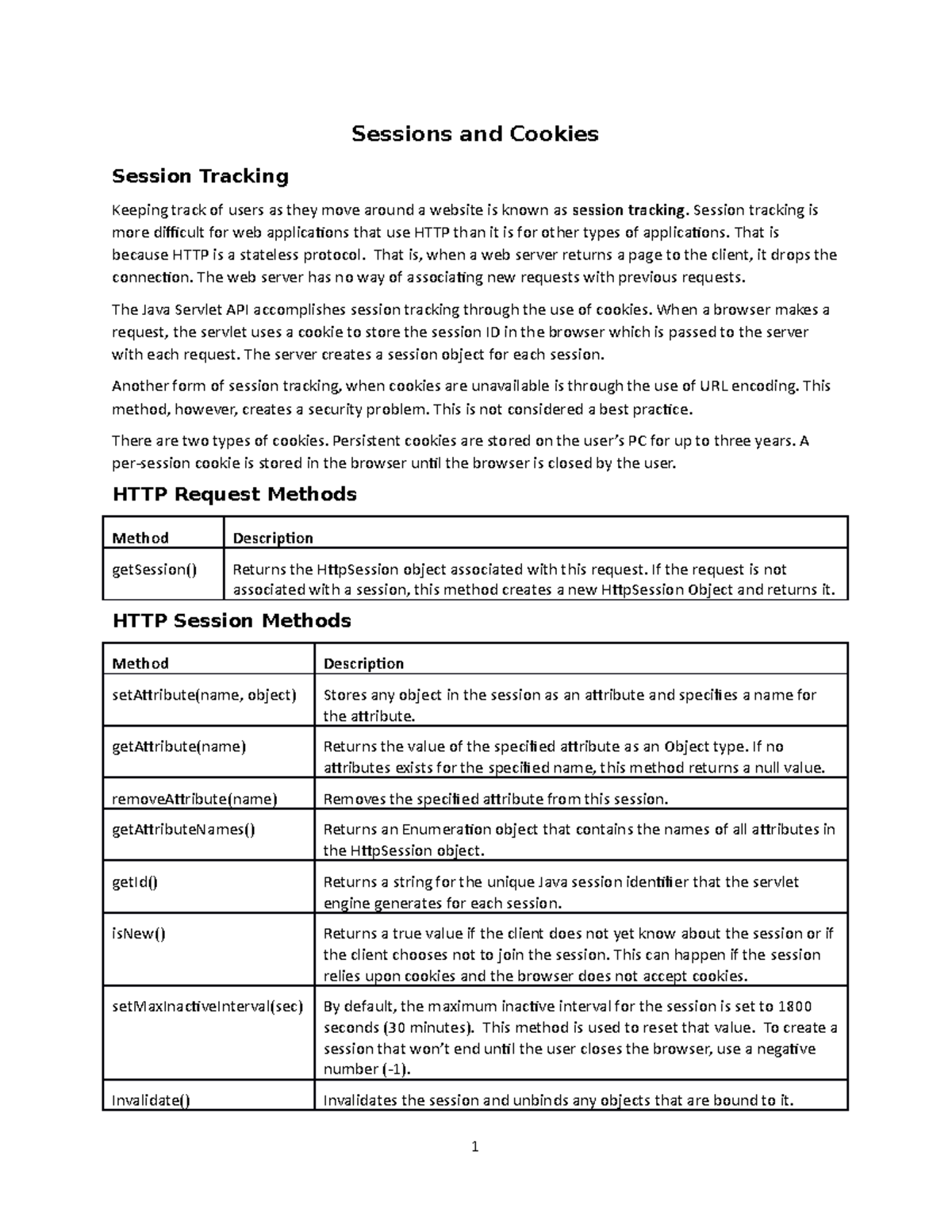 M13 Sessions and Cookies - Sessions and Cookies Session Tracking Keeping track of users as they ...