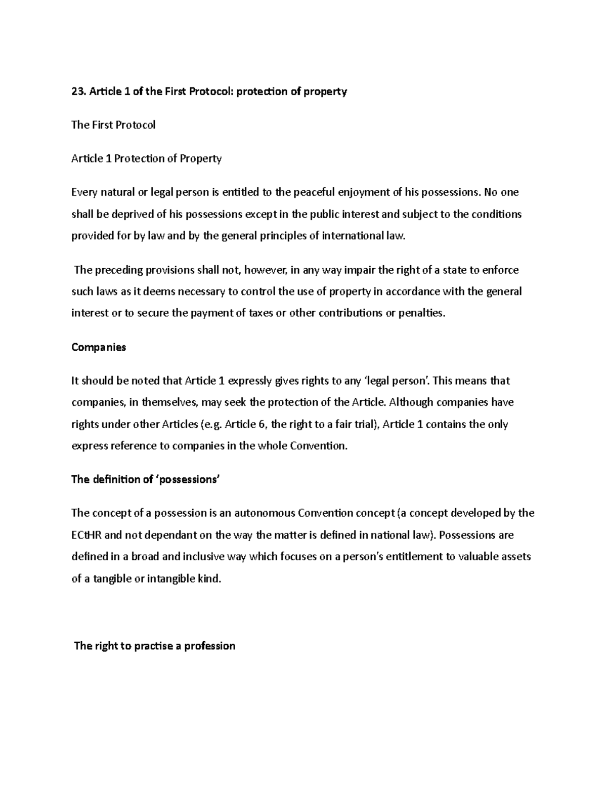 23. Article 1 of the First Protocol- protection of property - 23 ...