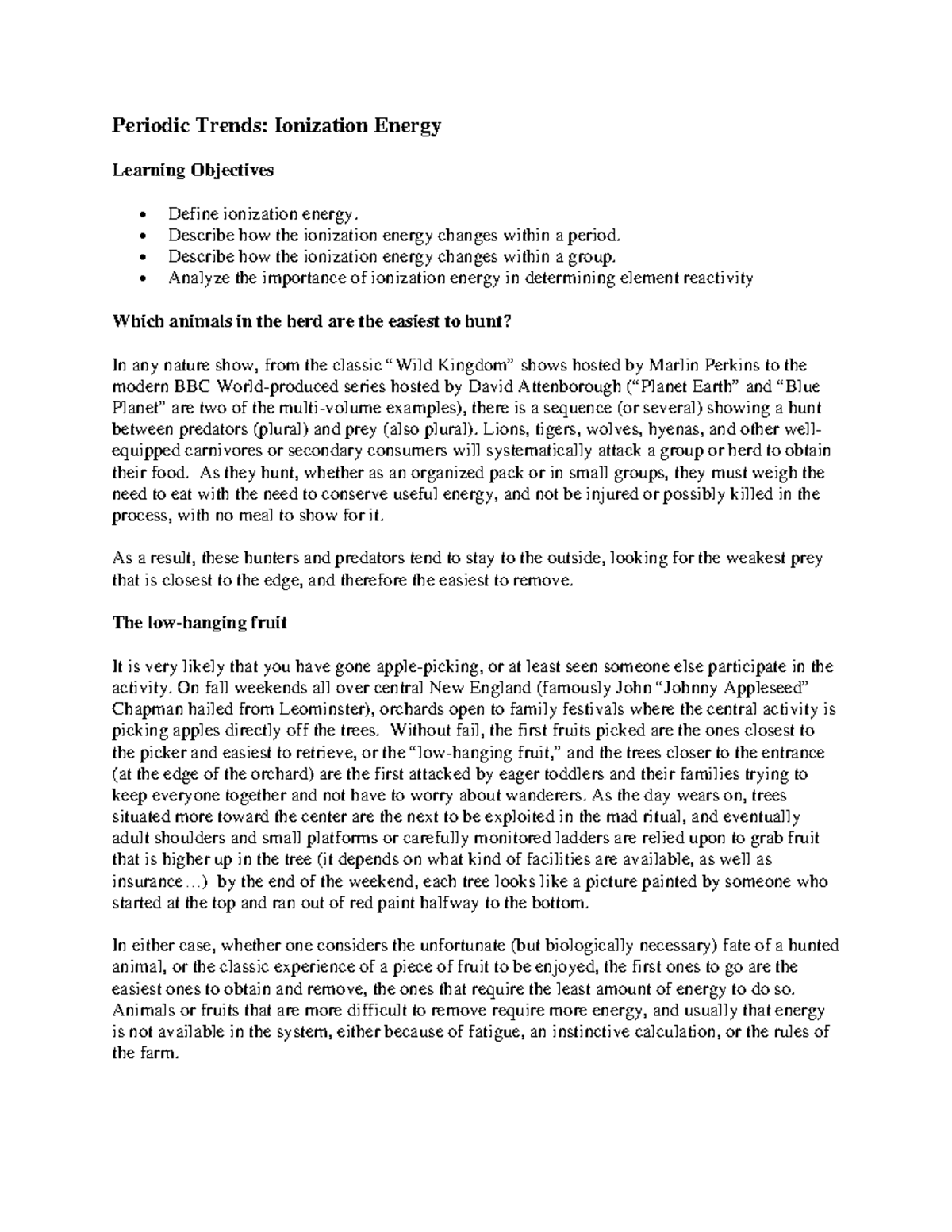Periodic Trends Ionization Energy Notes Document - Periodic Trends ...