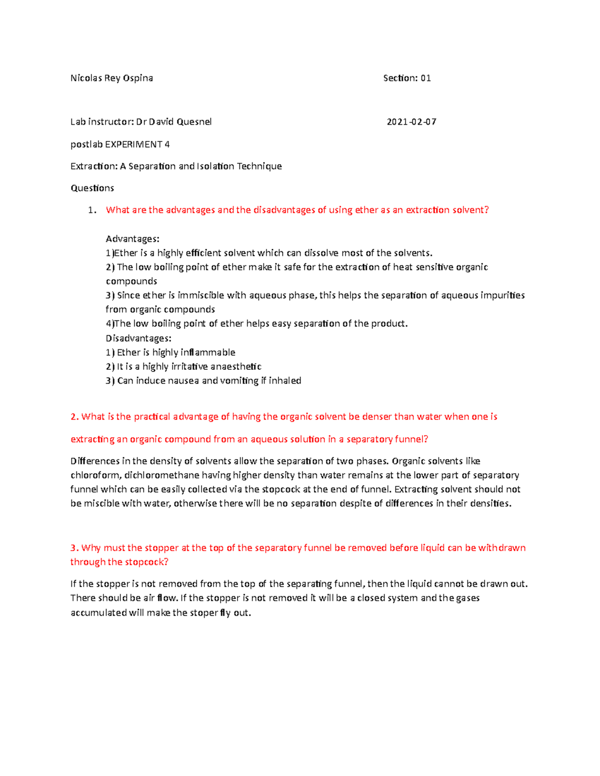 Postlab - Nicolas Rey Ospina Section: 01 Lab instructor: Dr David ...