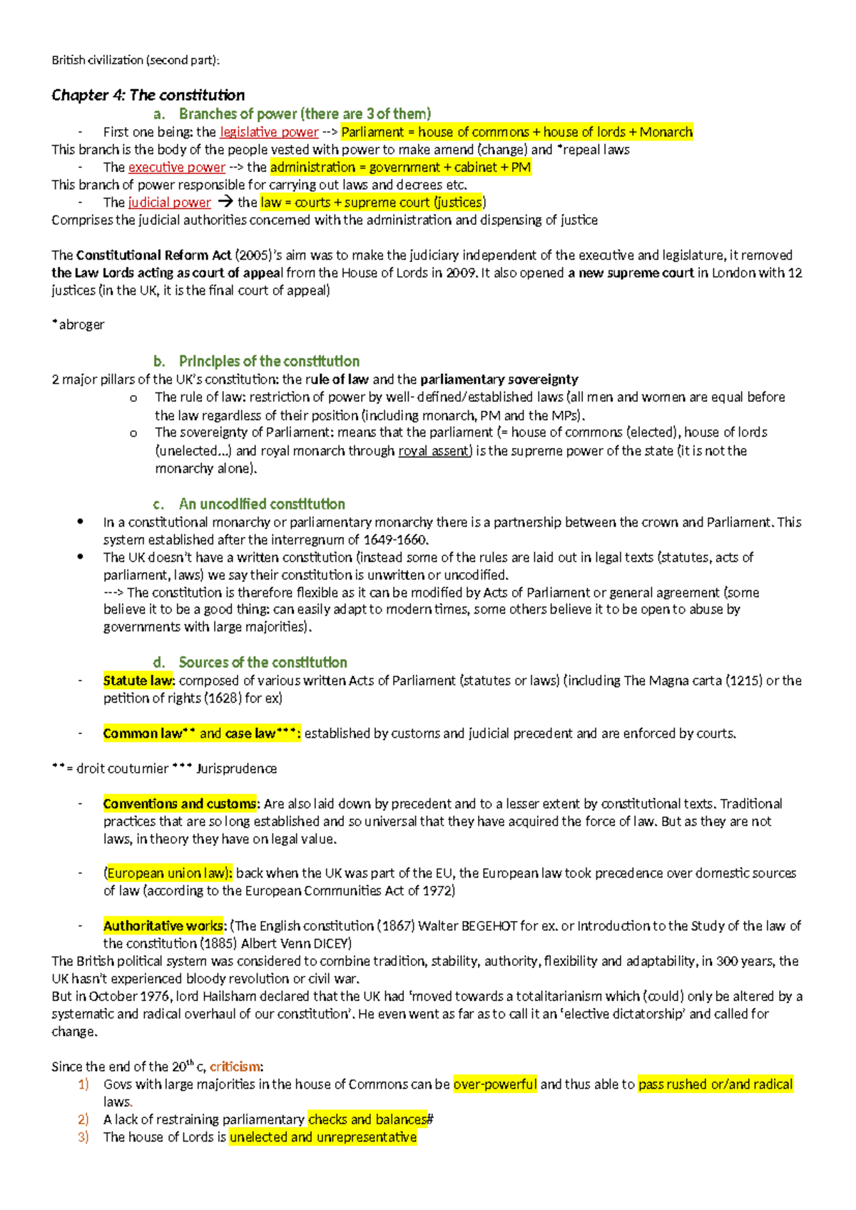British civilization (chap. 4-6) - British civilization (second part ...