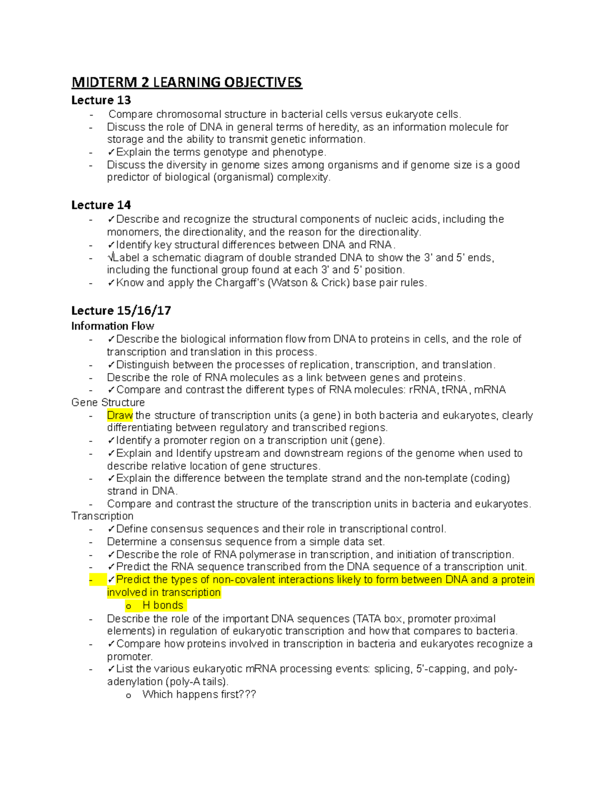 MIDTERM 2 LEARNING OBJECTIVES - MIDTERM 2 LEARNING OBJECTIVES Lecture ...