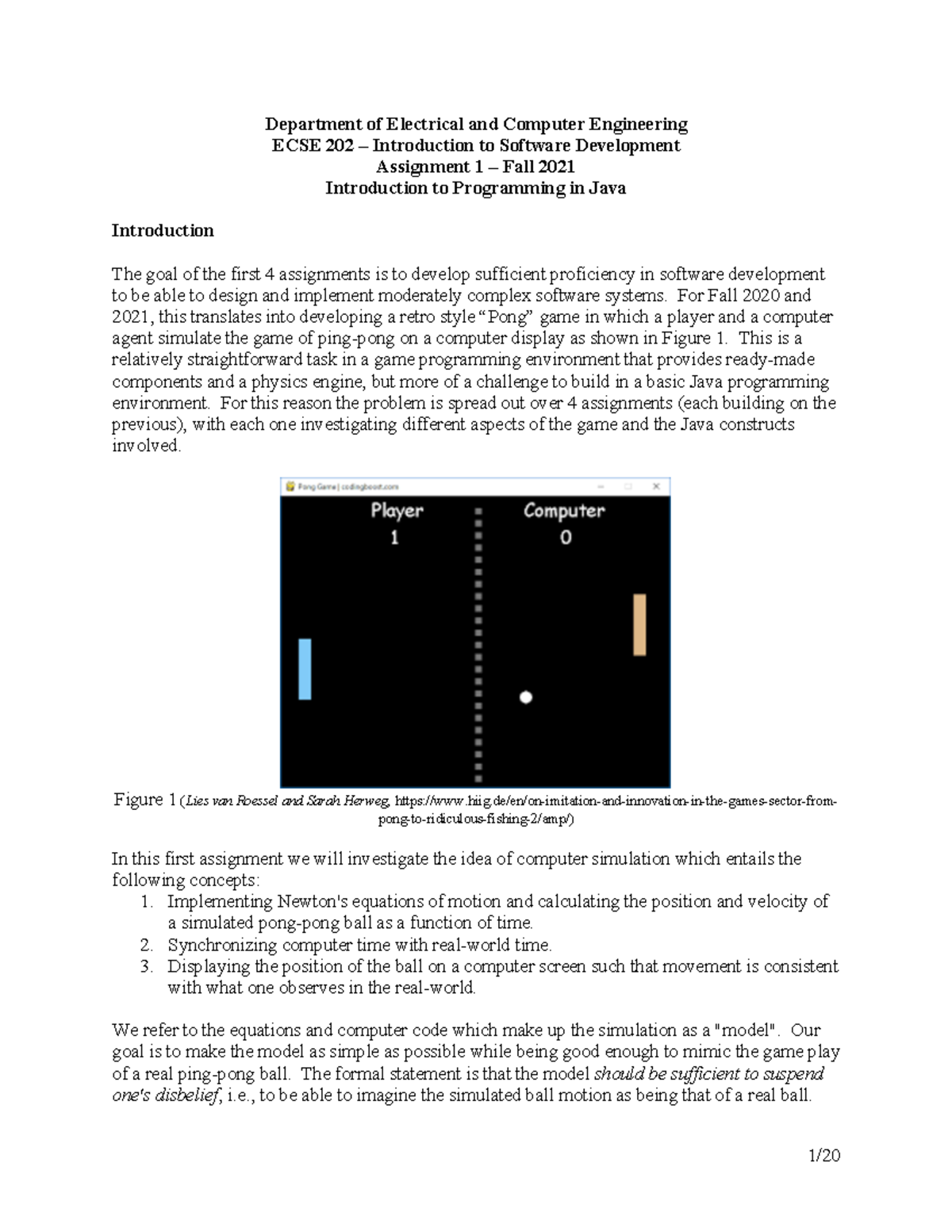 ECSE-202 F2021 Assignment 1 - Department of Electrical and Computer Engineering ECSE 202 3 - Studocu