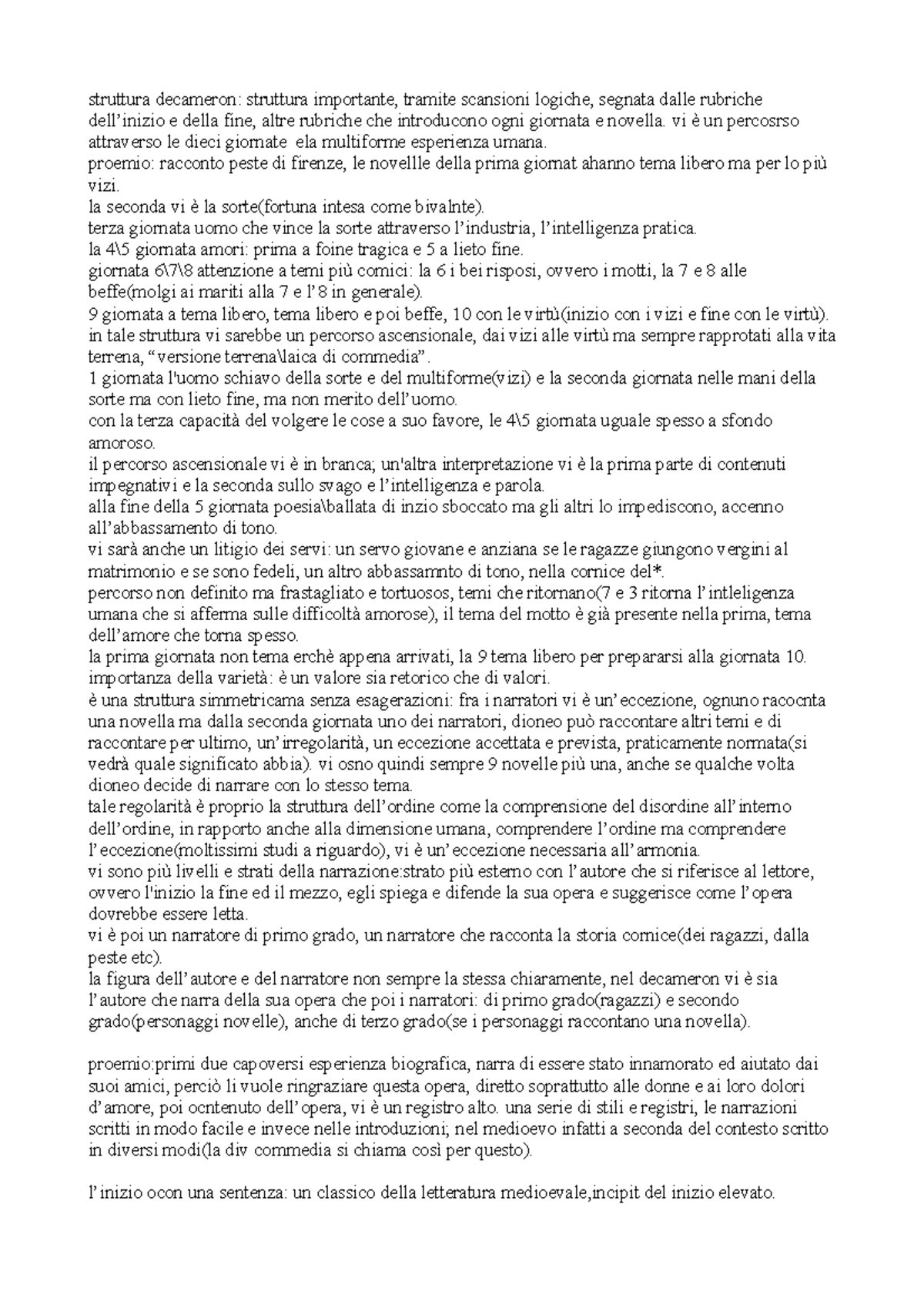 Lez6 - boccaccio - struttura decameron: struttura importante, tramite ...