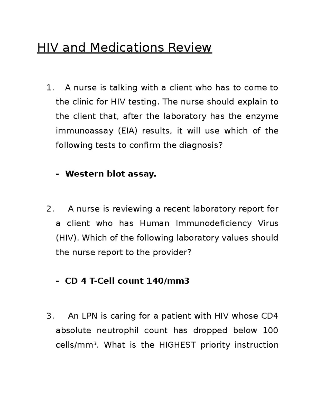 HIV and Medications Review - Studocu