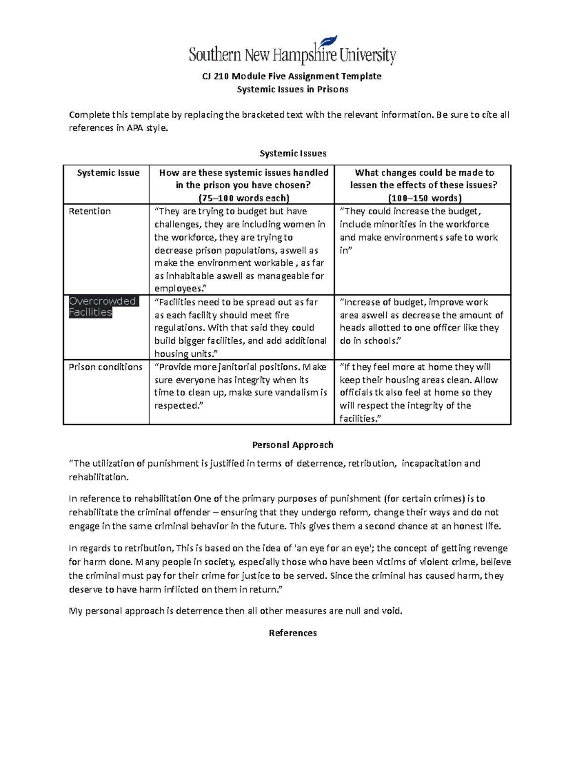 CJ 210 Module Five Assignment - Be sure to cite all references in APA ...